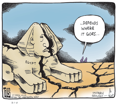 Editorial Cartoons: Four Reactions to the Egyptian Protests | The ...